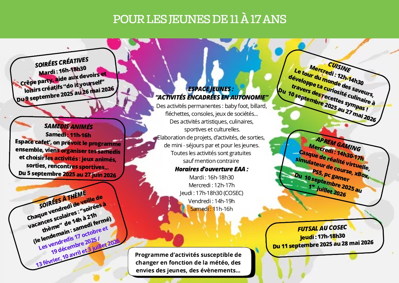 La brochure des animations 2018-2019 de l'Espace d'Animations Arthuss